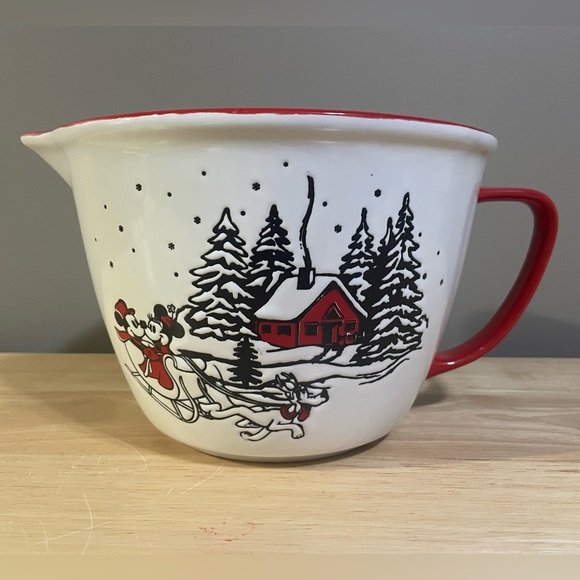 Disney | Kitchen | New Disney Mickey And Minnie Winter Holiday Ceramic ...